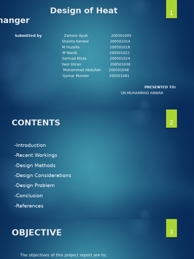 Design of Heat Exchanger Presentation | PDF | Heat Exchanger | Heat ...
