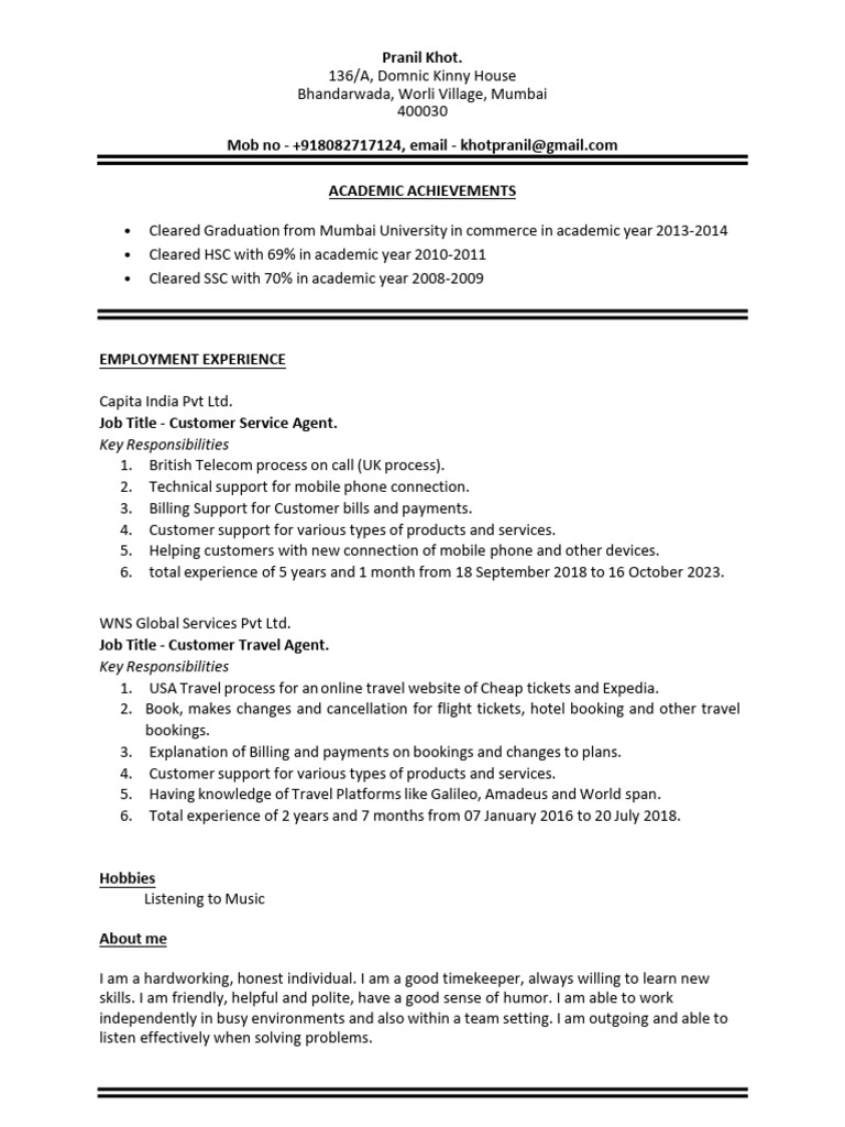 Pranil Khot CV | PDF