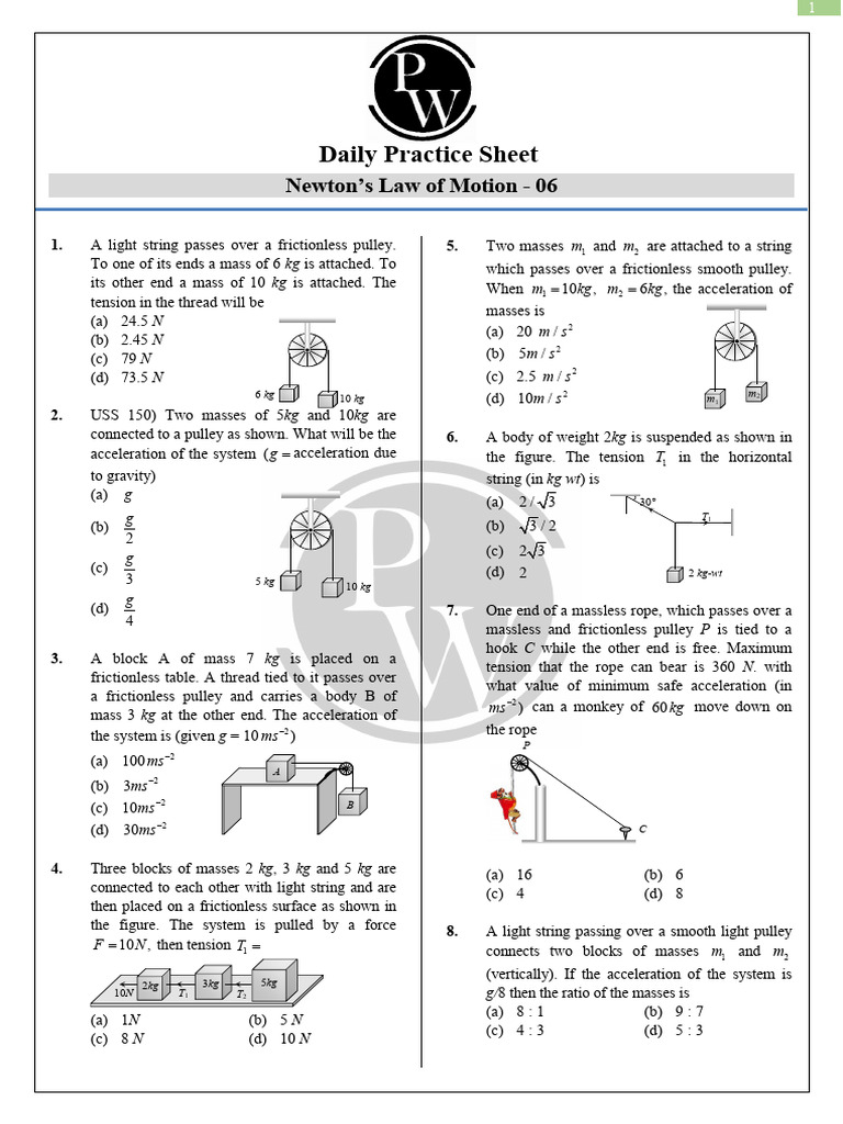 PS-06 - Newton - S Law of Motion - Physics - Sankalp Sir - Ravindra ...