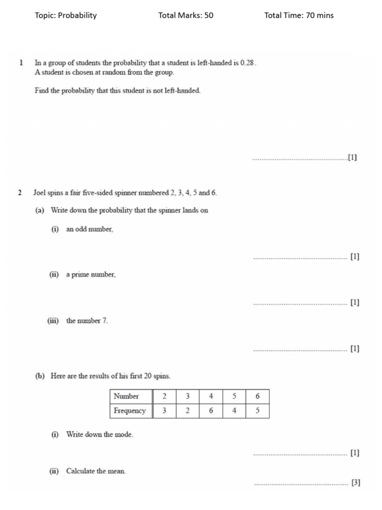 Probability Test 1 | PDF