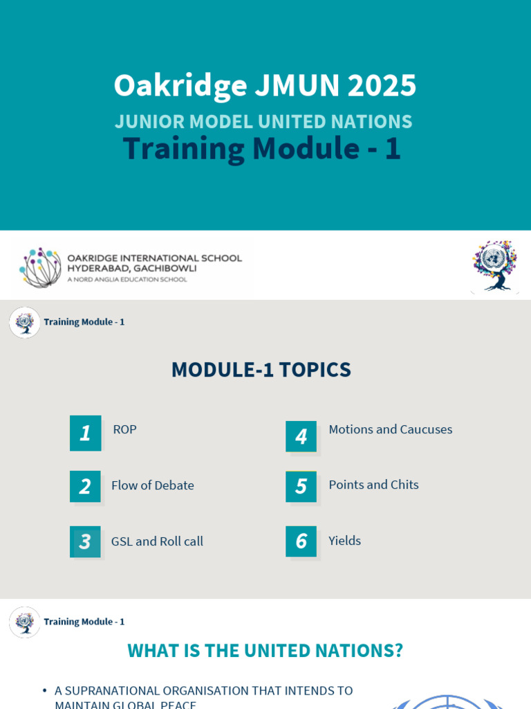 Oakridge JMUN 2024 Training Session Module 1 | PDF | United Nations ...