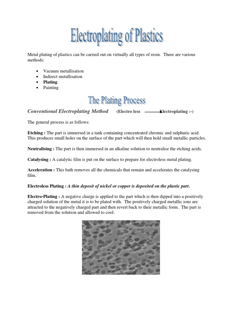 Advances in Plastic Electroplating Techniques | PDF | Industrial ...