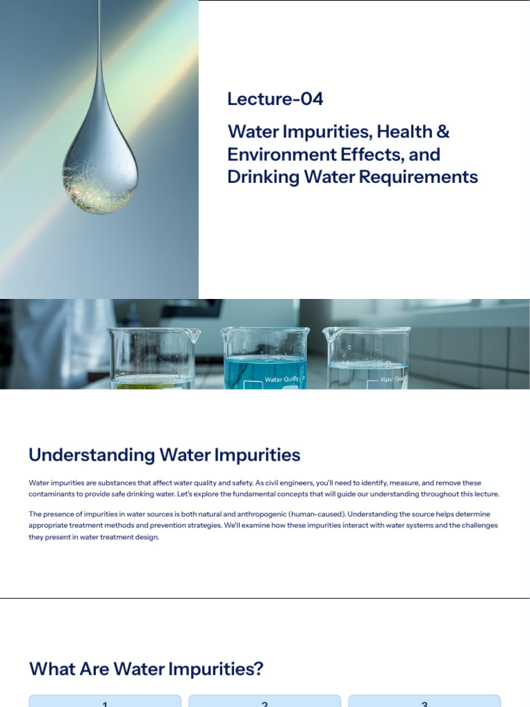 Types of Water Impurities Explained | PDF | Water Pollution | Water ...