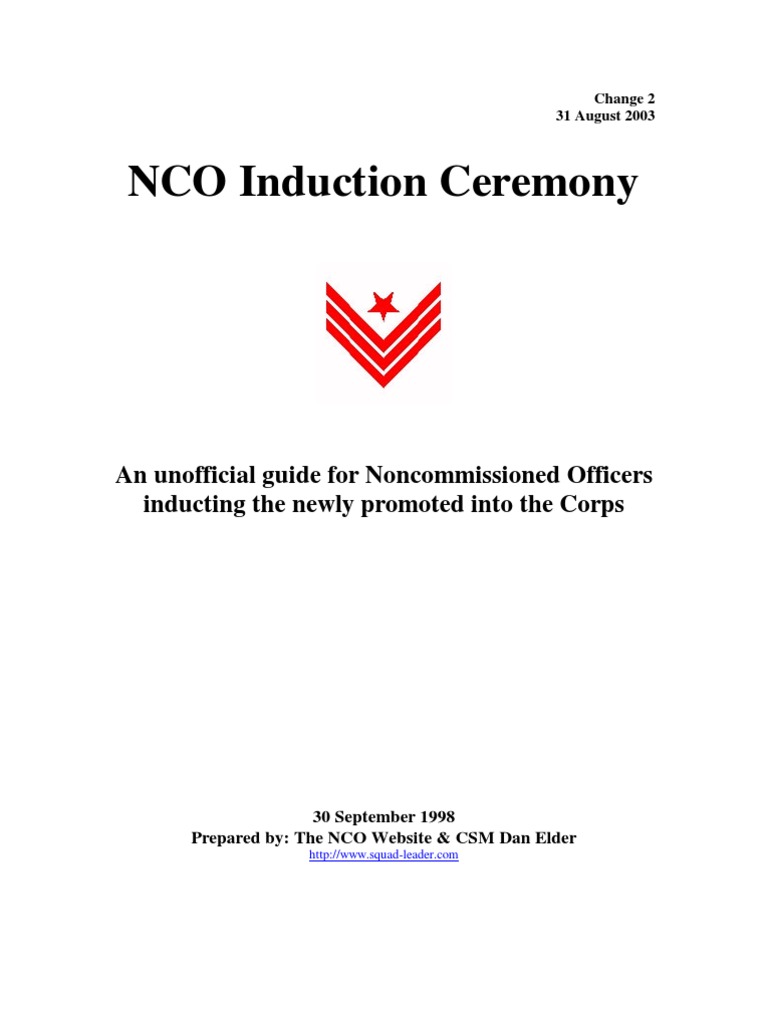 NCO Induction Ceremony | PDF