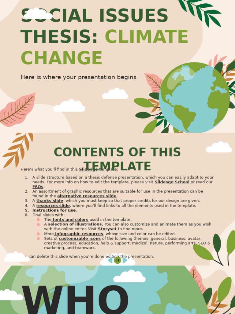 Social Issues Thesis_ Climate Change XL by Slidesgo | PDF | Planets ...