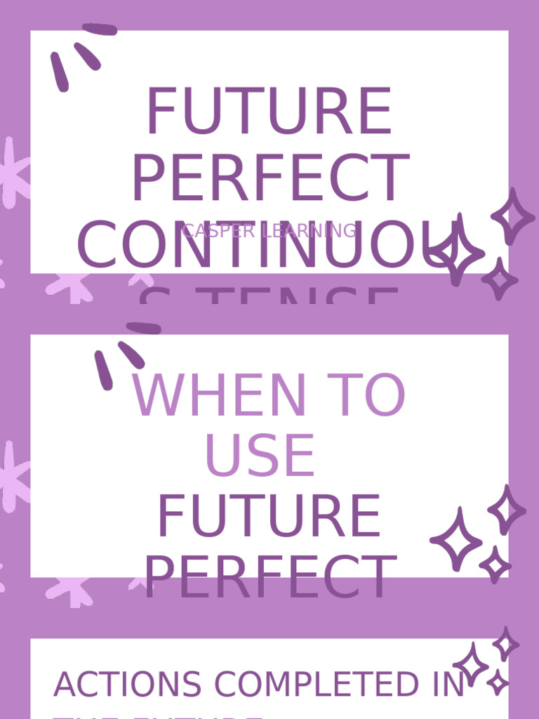 Future Perfect Continuous Tense Grammar Presentation in Purple White ...