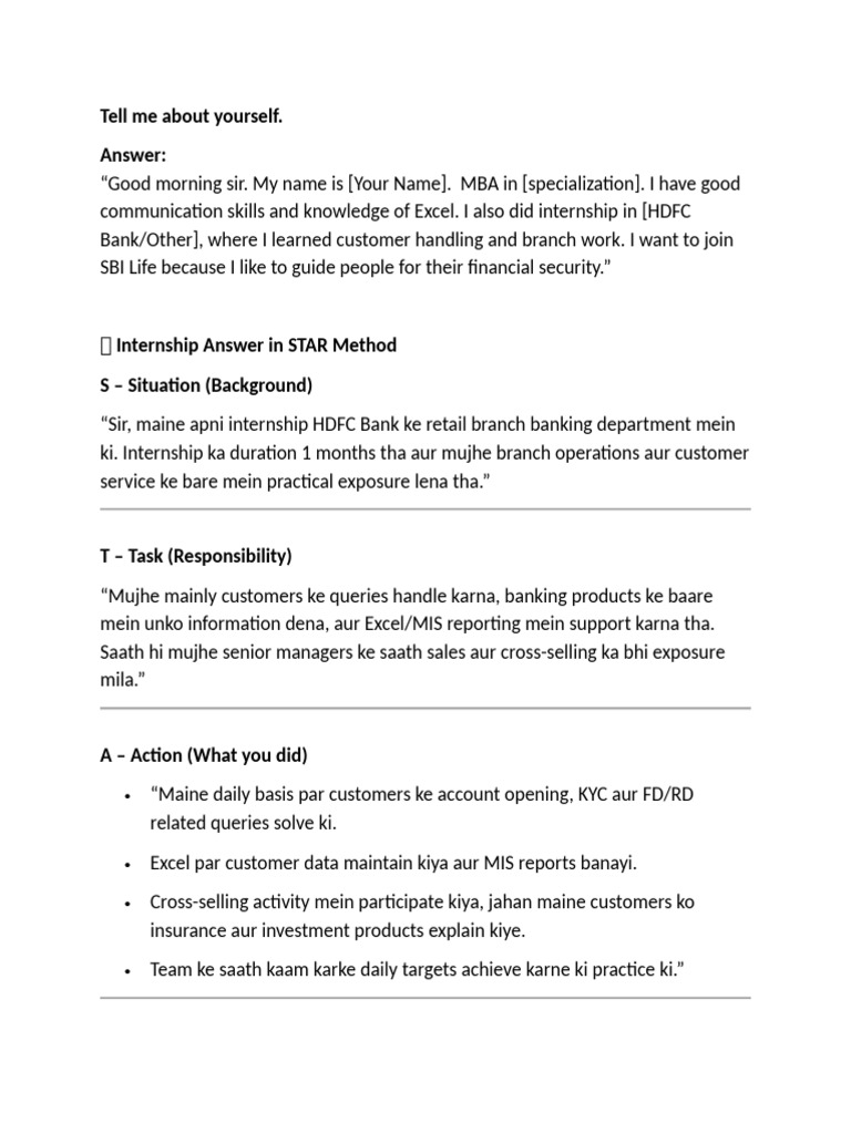 Sbi Interview | PDF | Insurance | Financial Services