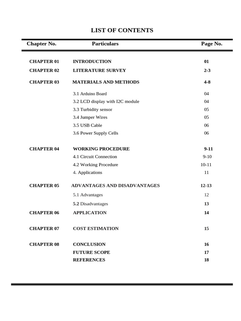 'List of Contents' | PDF
