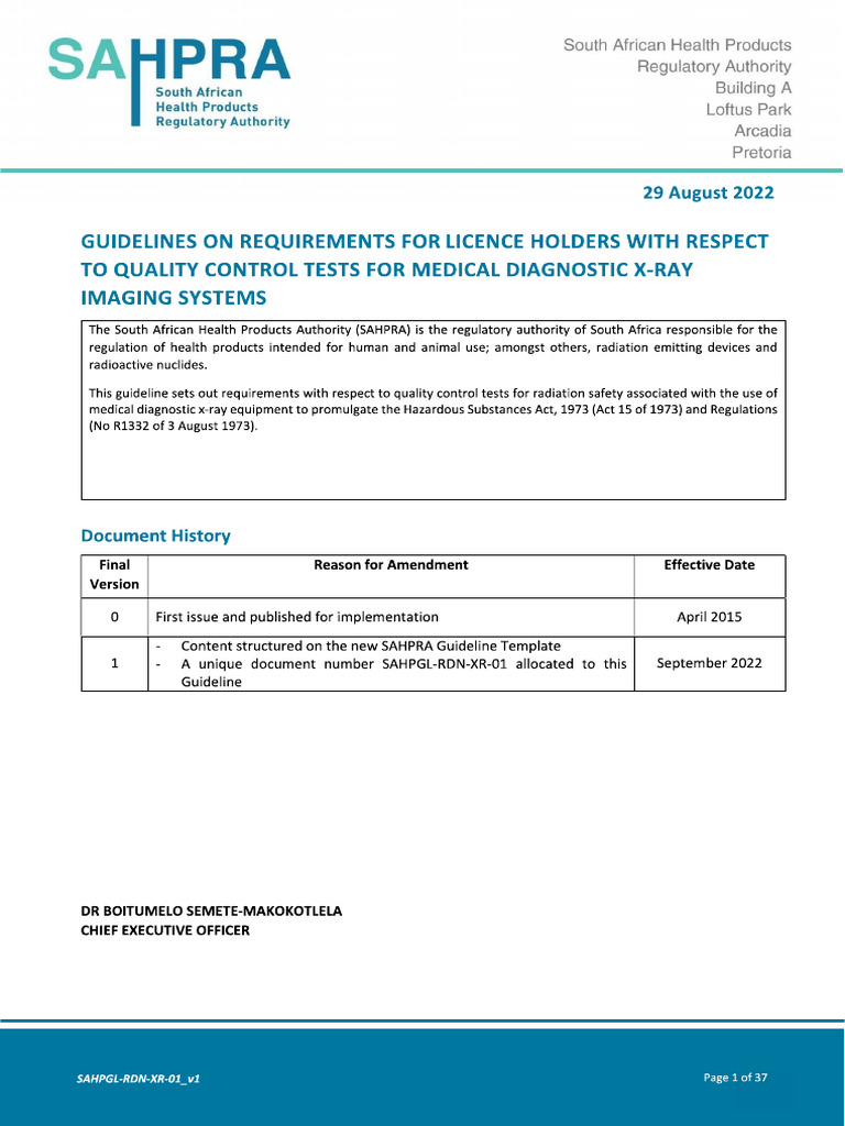 SAPHRA Guidelines QA | PDF