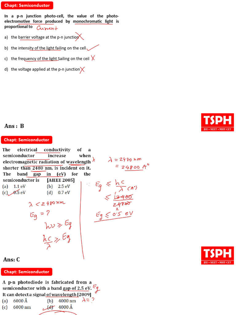 Semiconductor - Lecture - Part-2 Questions | PDF