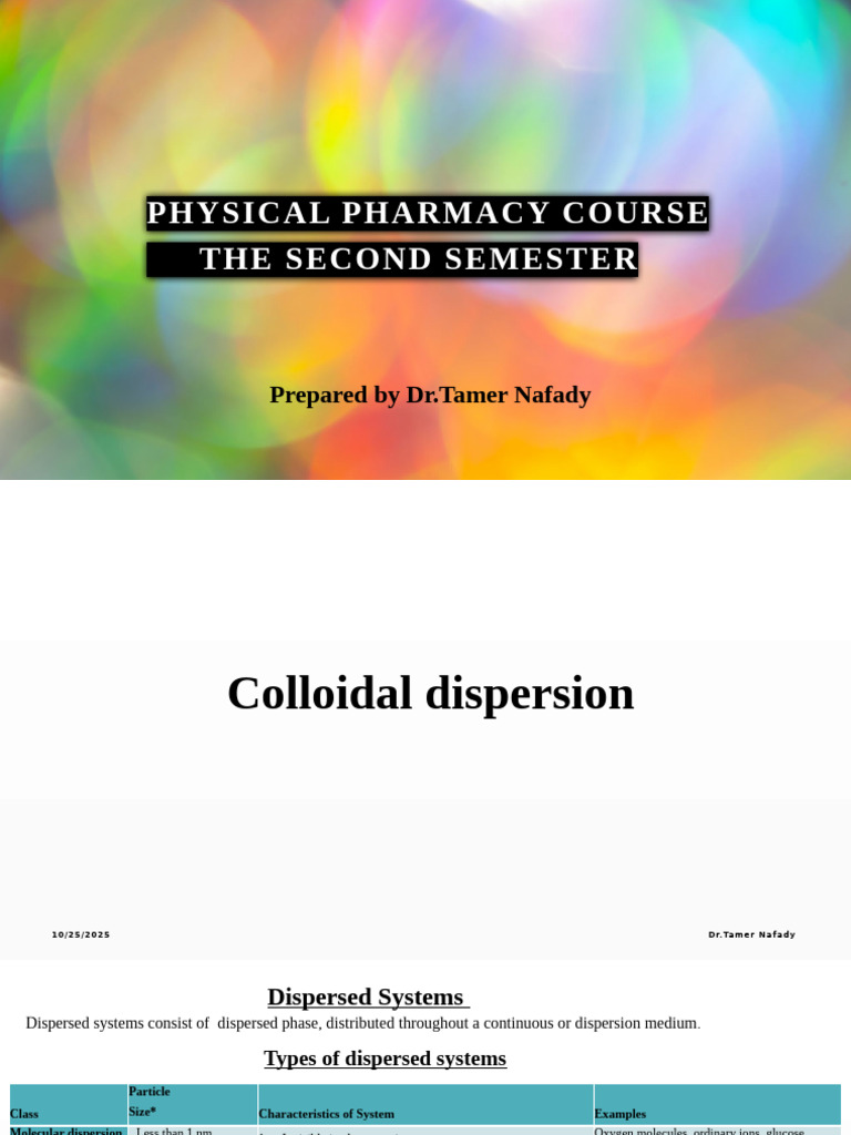 Colloidal dispersions | PDF | Colloid | Diffusion