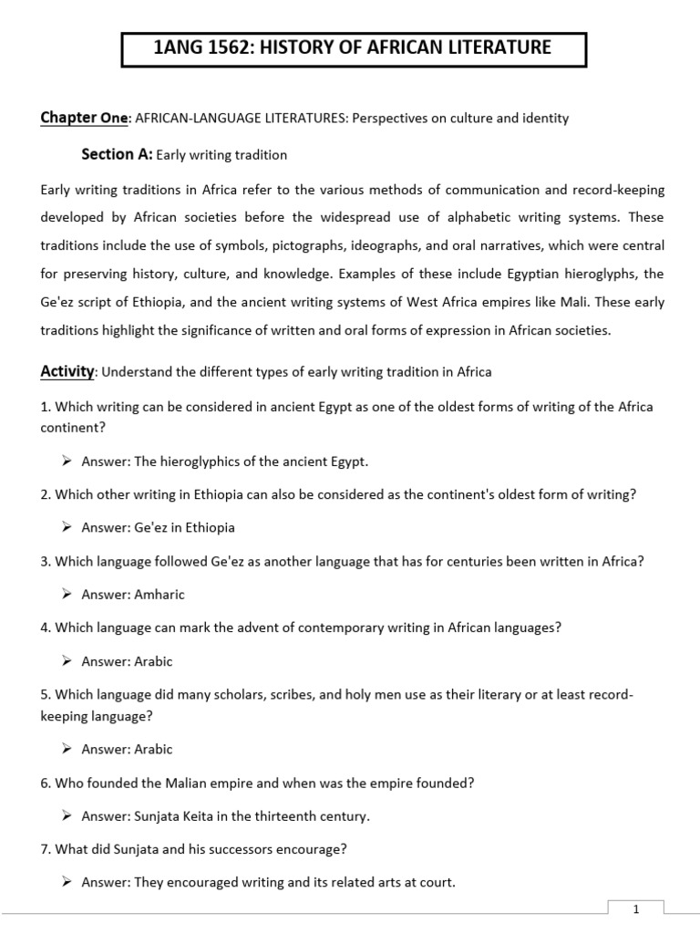 History of African Literature | PDF | Writing | Translations