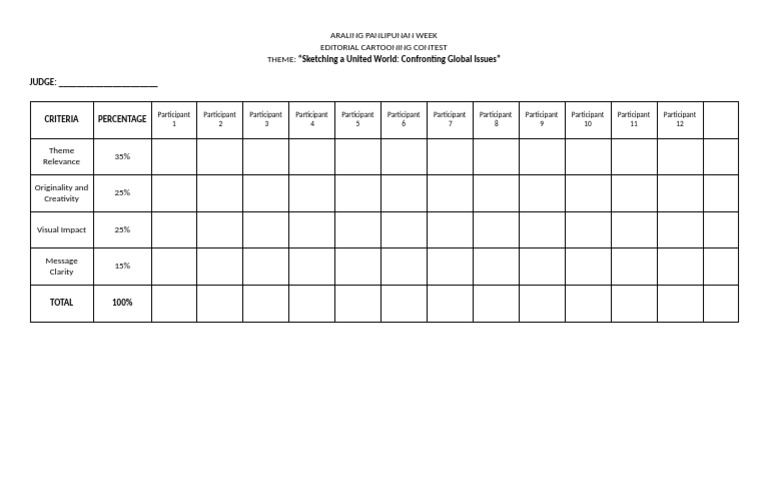 Slogan Criteria For Judge | PDF