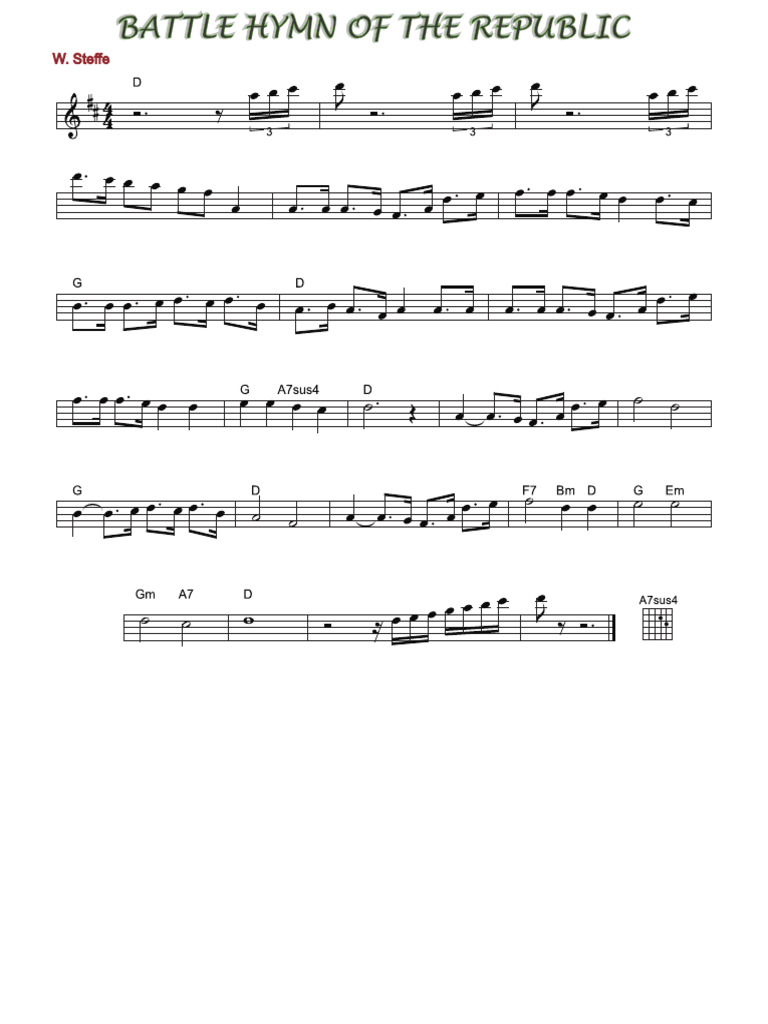 Battle Hymn Ofthe Republic - La Paloma | PDF