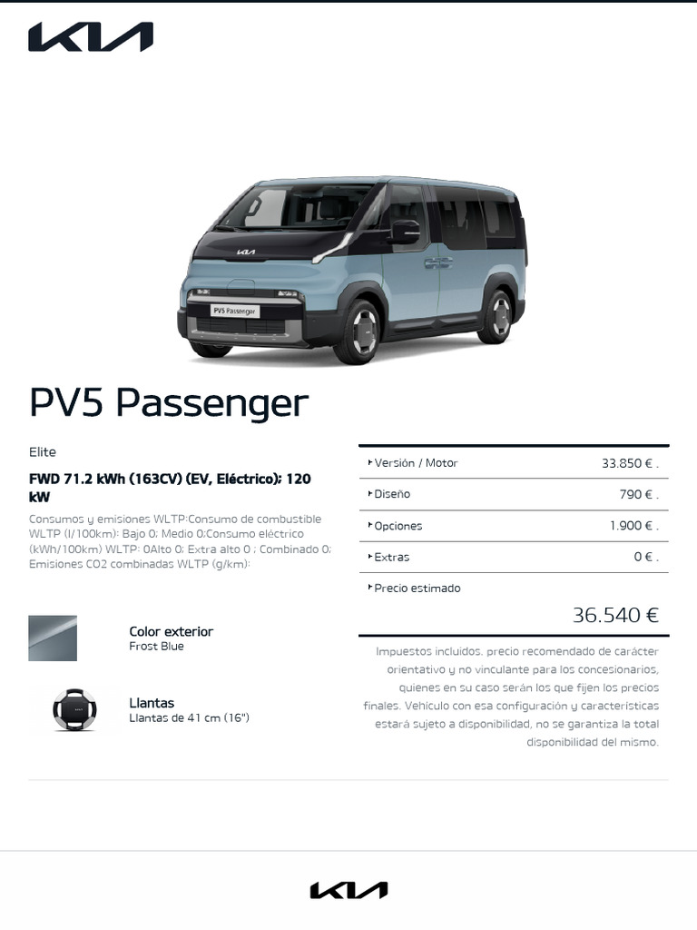 Kia Configurator PV5 - Passenger Elite 20251007 | PDF | USB | Estilos ...