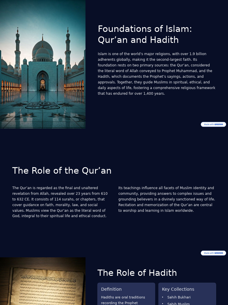 Foundations of Islam: Qur'an and Hadith | PDF | Quran | Islam