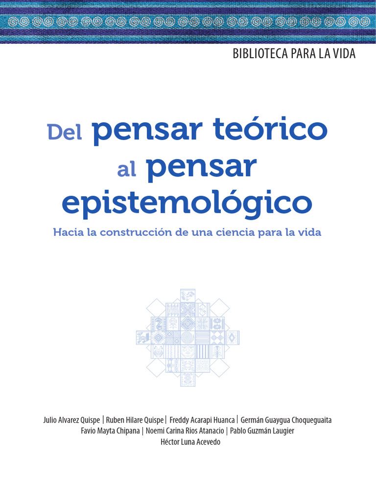 Del Pensar Teórico Al Pensar Epistémico, Ruben Hilare y Otros 2025 ...
