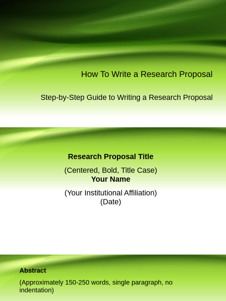 How To Write A Research Proposal DY | PDF