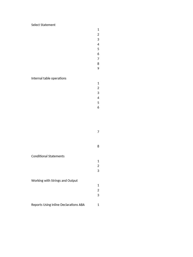 ABAP 7.4 Syntax | PDF | Software Development | Programming Paradigms
