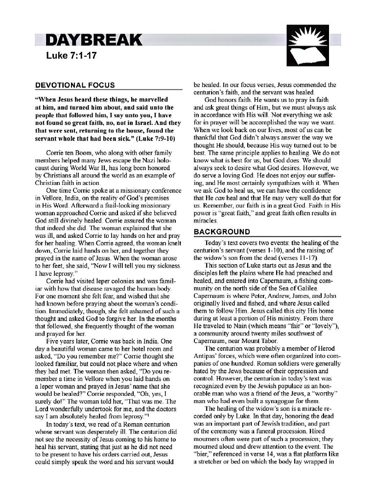 Lesson 41 Daybreak Lesson | PDF