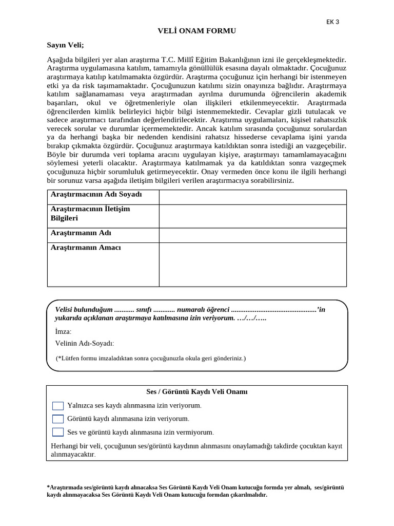 Veli Onam Formu | PDF