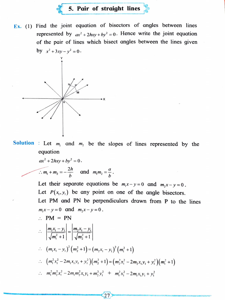Pair of Straight Lines | PDF | Slope | Equations