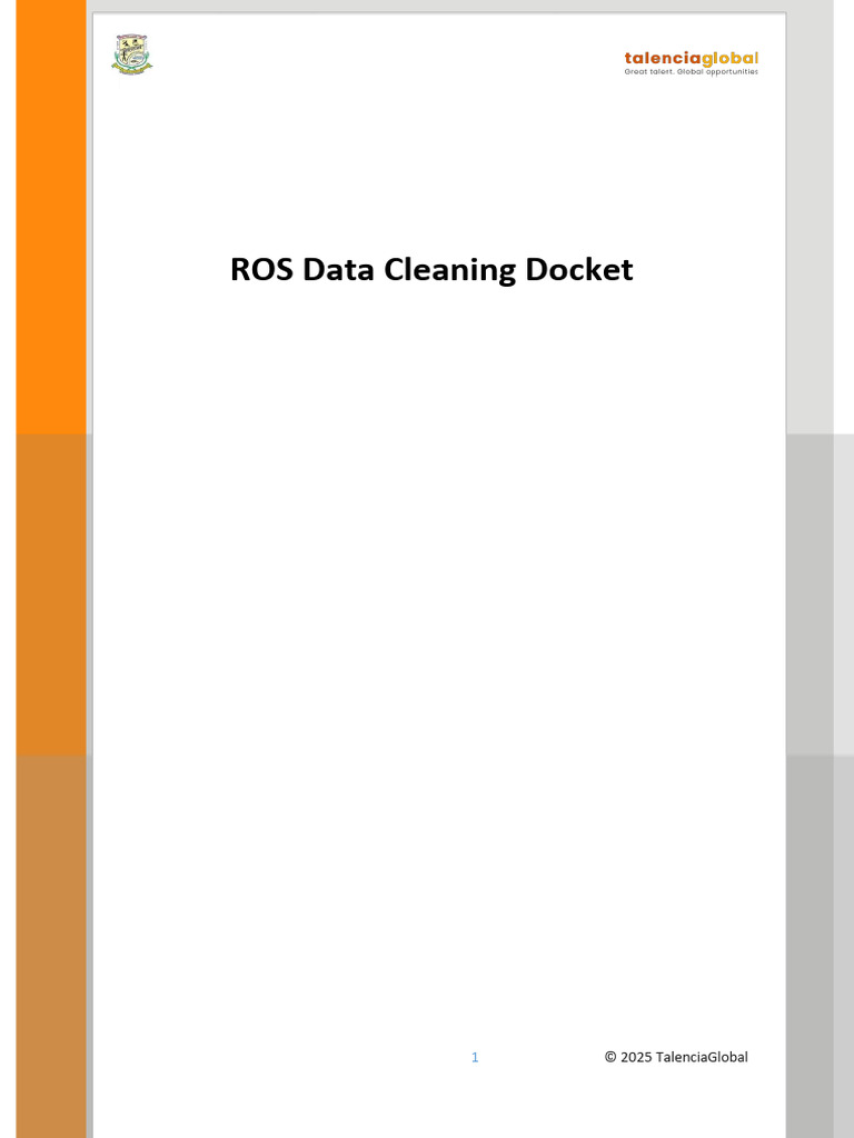 Data Cleaning Docket - Template | PDF | Data Type | Decimal