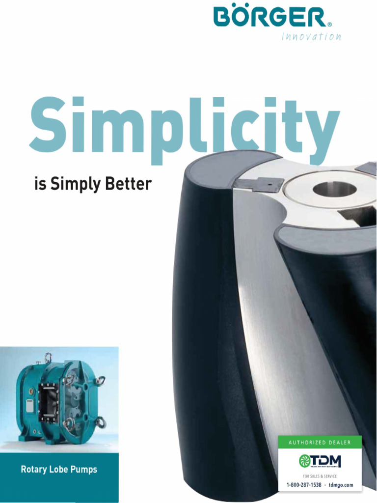 Boerger Rotary Lobe Pumps Simplicity TDM | PDF | Pump | Mechanical ...
