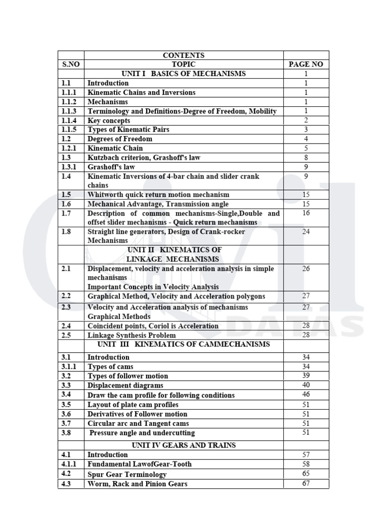 KOM Notes - By EasyEngineering 3 | PDF | Gear | Kinematics