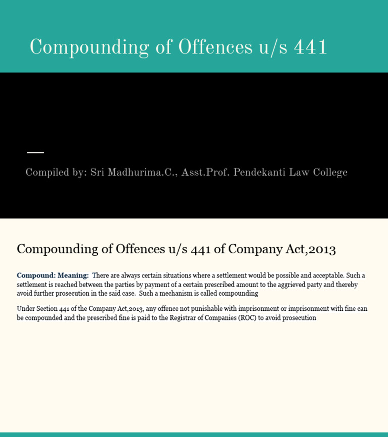 Compounding Offences Under Section 441 | PDF