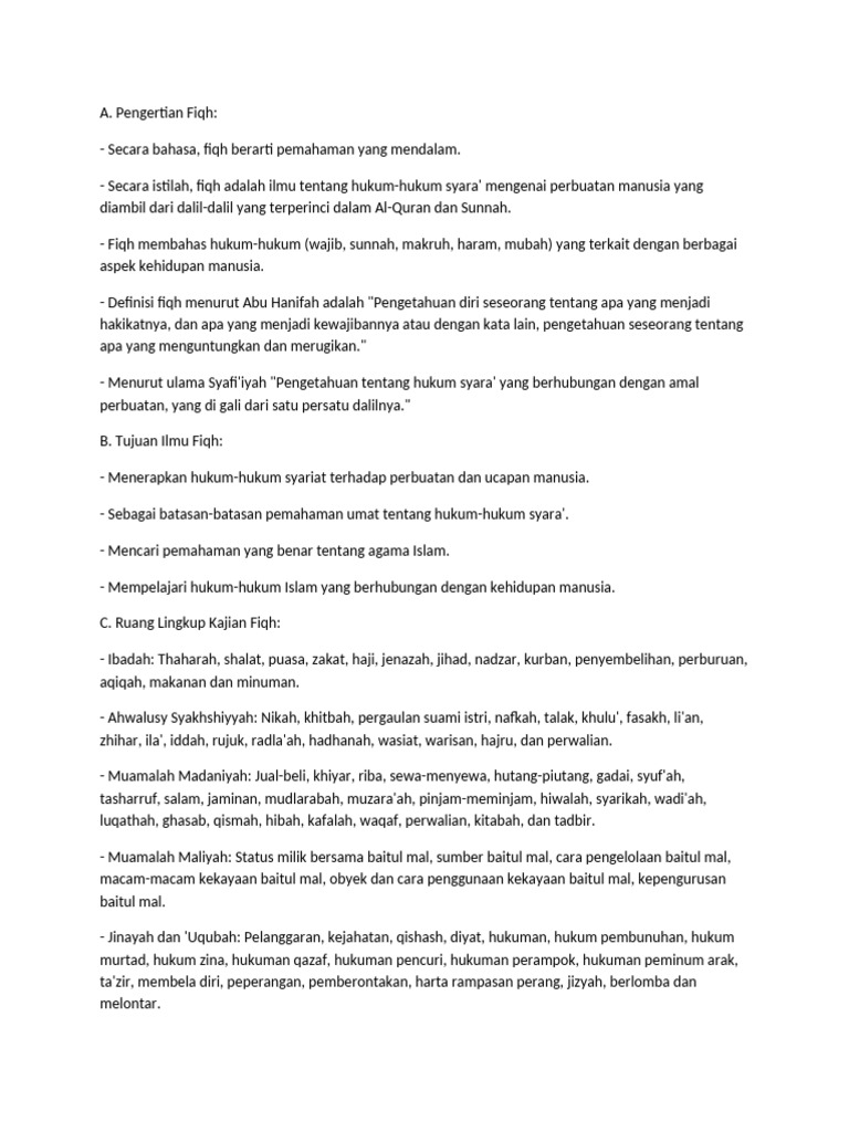 Materi Ilmu Fiqh | PDF