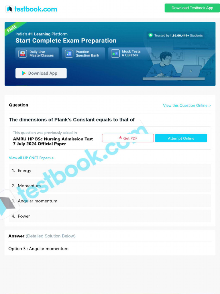 The Dimensions of Planks Constant Equals To 67e2ca13425be9f79cae46a1 | PDF