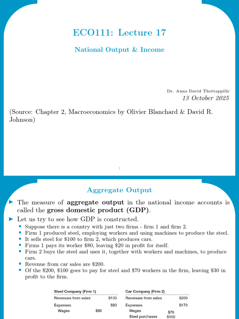 ECO111 Lecture 17 | PDF | Cost Of Living | Gross Domestic Product