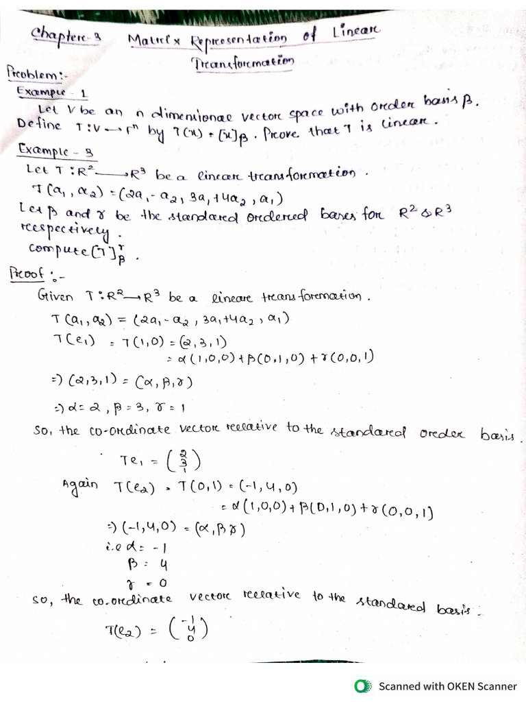 Linear Algebra Chapter - 3 | PDF