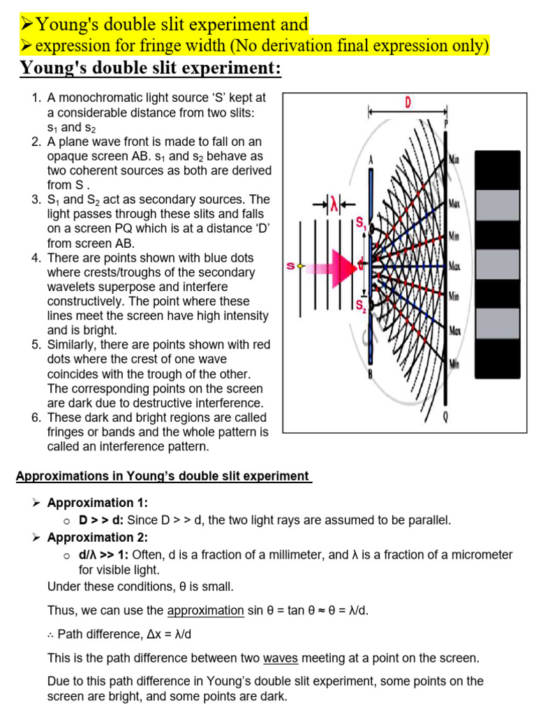 Young Double Slit Experiment | PDF | Coherence (Physics) | Phase (Waves)