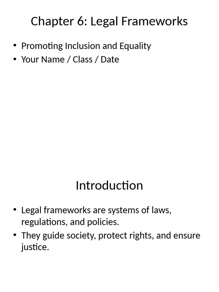 Chapter6 Legal Frameworks Updated | PDF | Accessibility | Policy