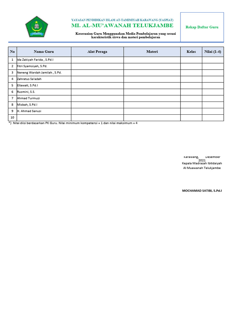 Pdfcoffee.com Format Edm c3 Rekapitulasi Daftar Guru Yang Menggunakan Media Pembelajaran Yang ...