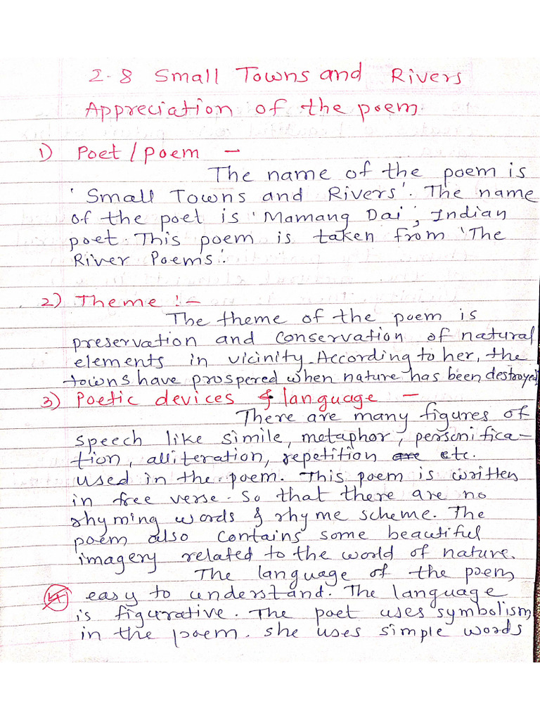 2.8 Small Towns and Rivers - Appreciation of The Poem | PDF