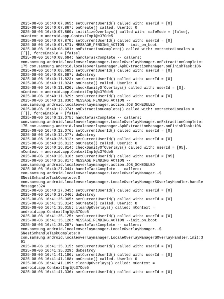 Samsung Locale Overlay Manager Logs | PDF | Android (Robot) | Alphabet Inc.