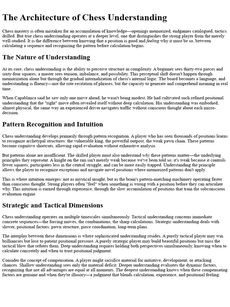 Chess Understanding Essay | PDF | Chess | Knowledge
