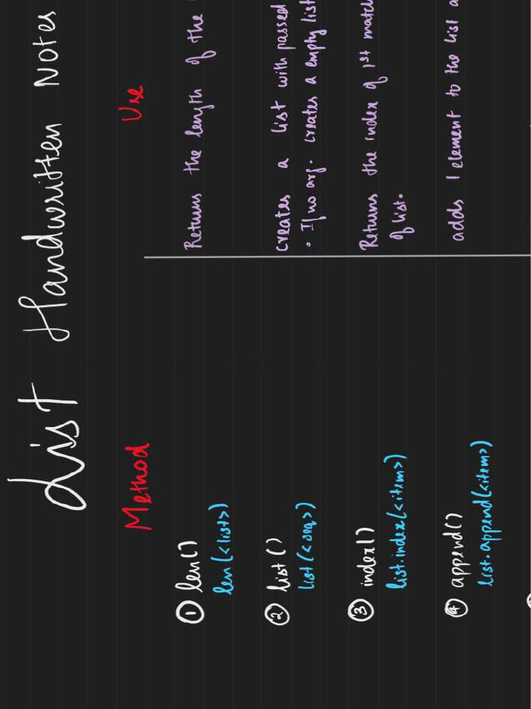 List Handwritten Notes (K) | PDF
