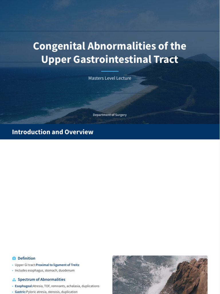 Congenital Upper GI Abnormalities Overview | PDF | Gastrointestinal ...