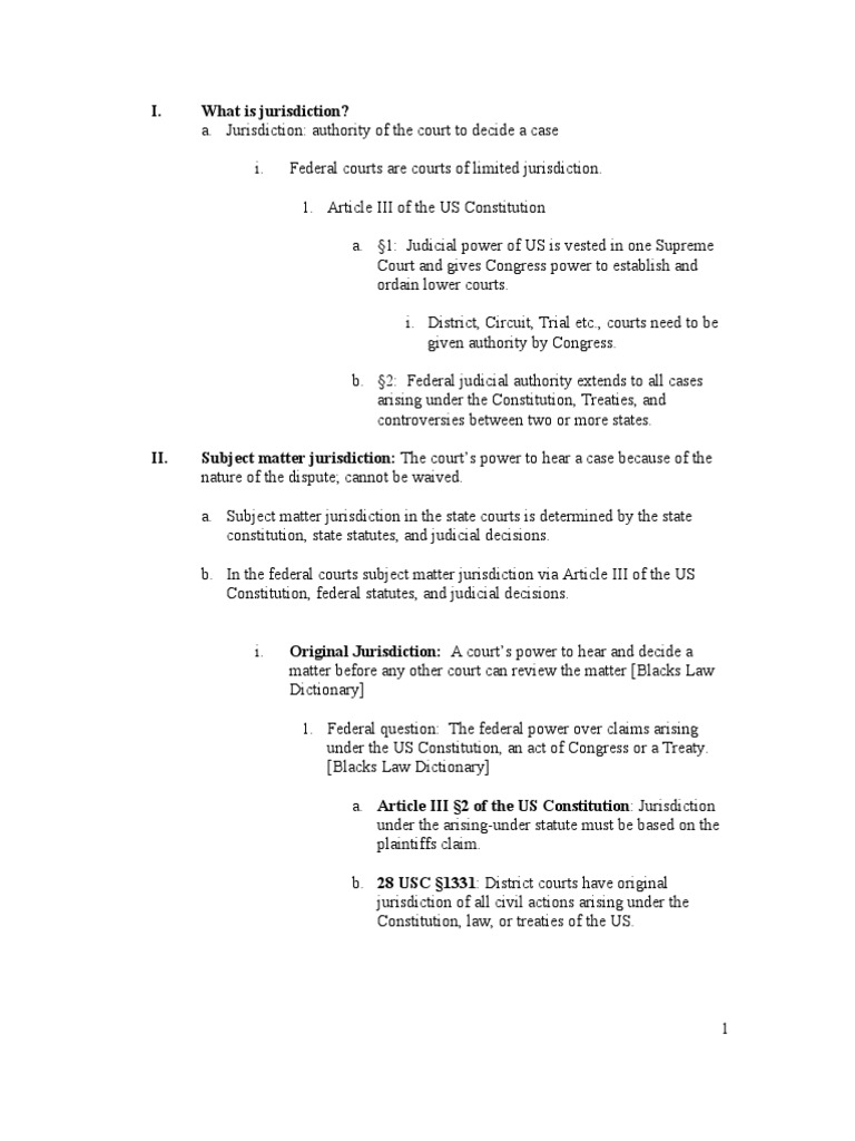 Civ Pro Outline | PDF | Service Of Process | Pleading