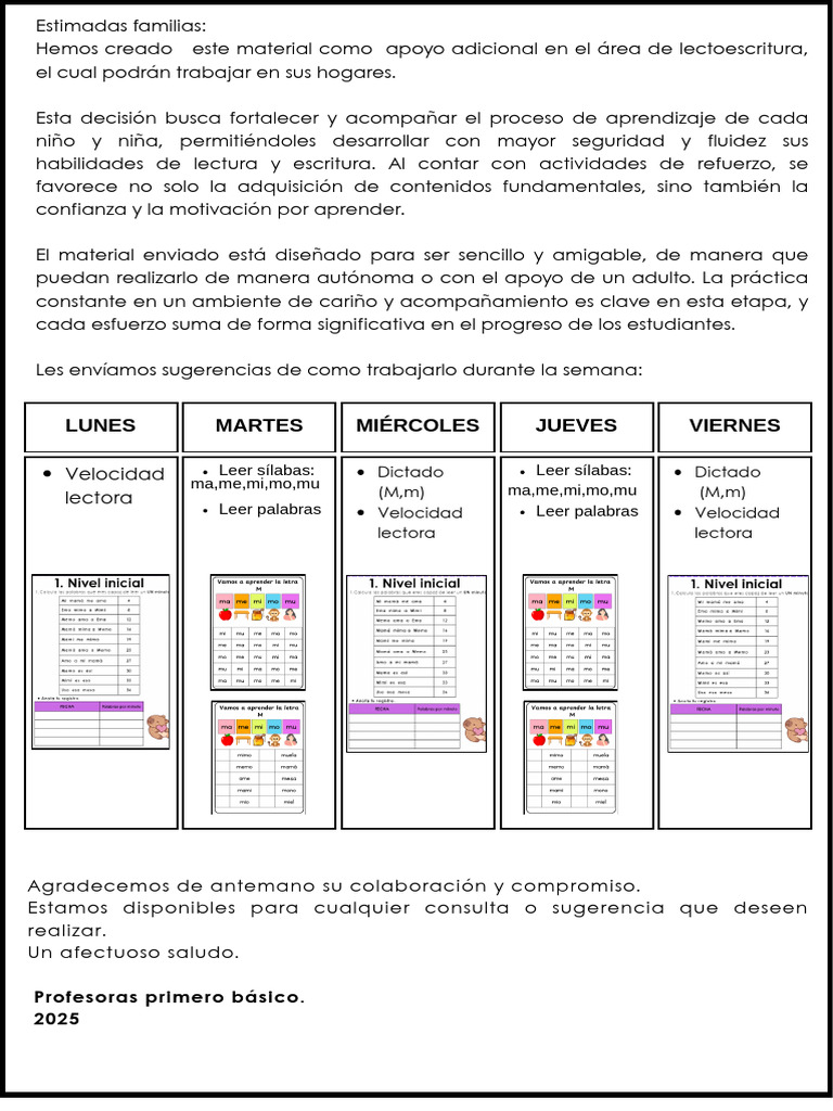 Letras M, L, S, P, T | PDF
