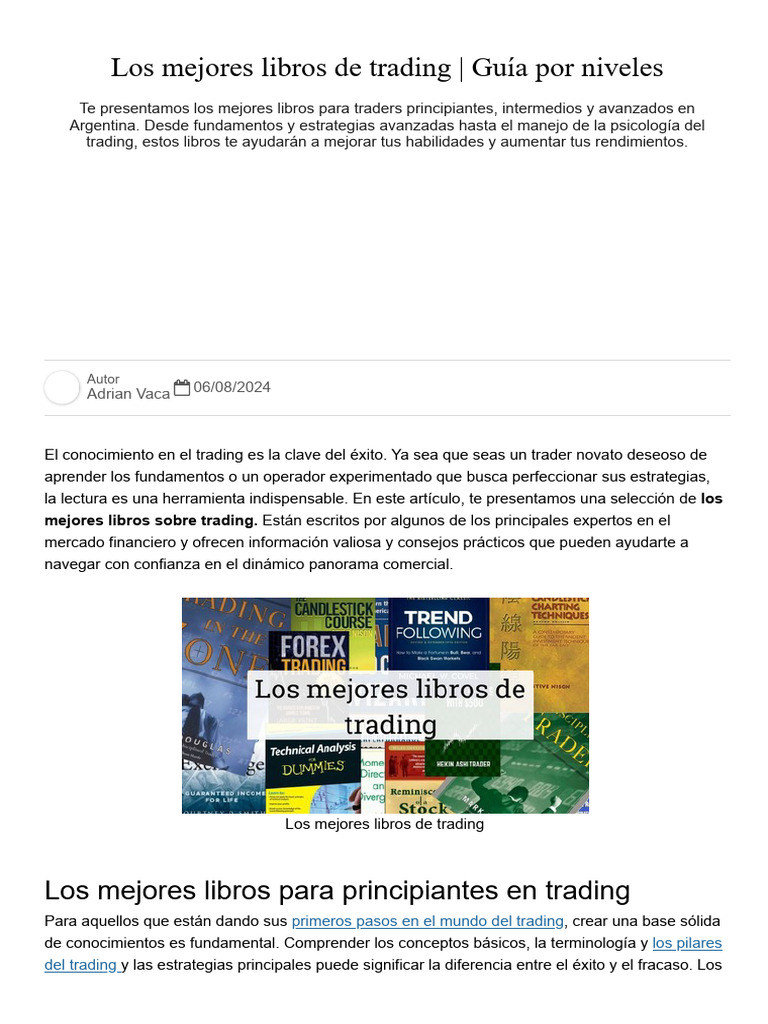 Mejores libros de trading en PDF | PDF | Comerciante (Finanzas ...