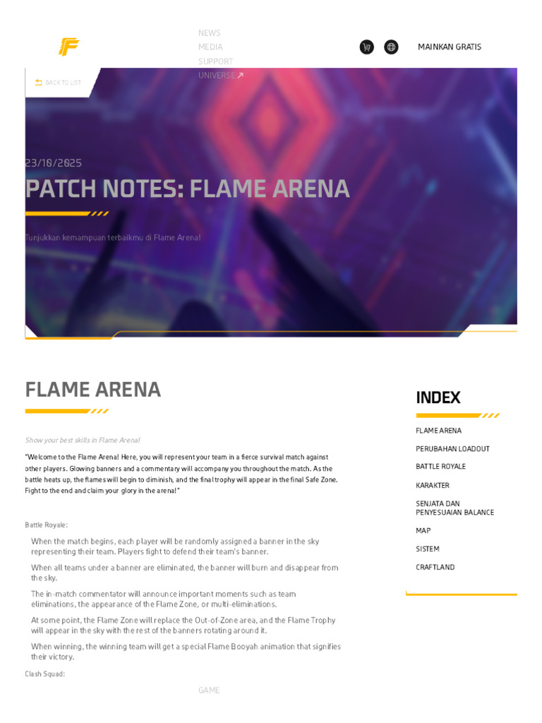Patch Notes - Flame Arena | PDF
