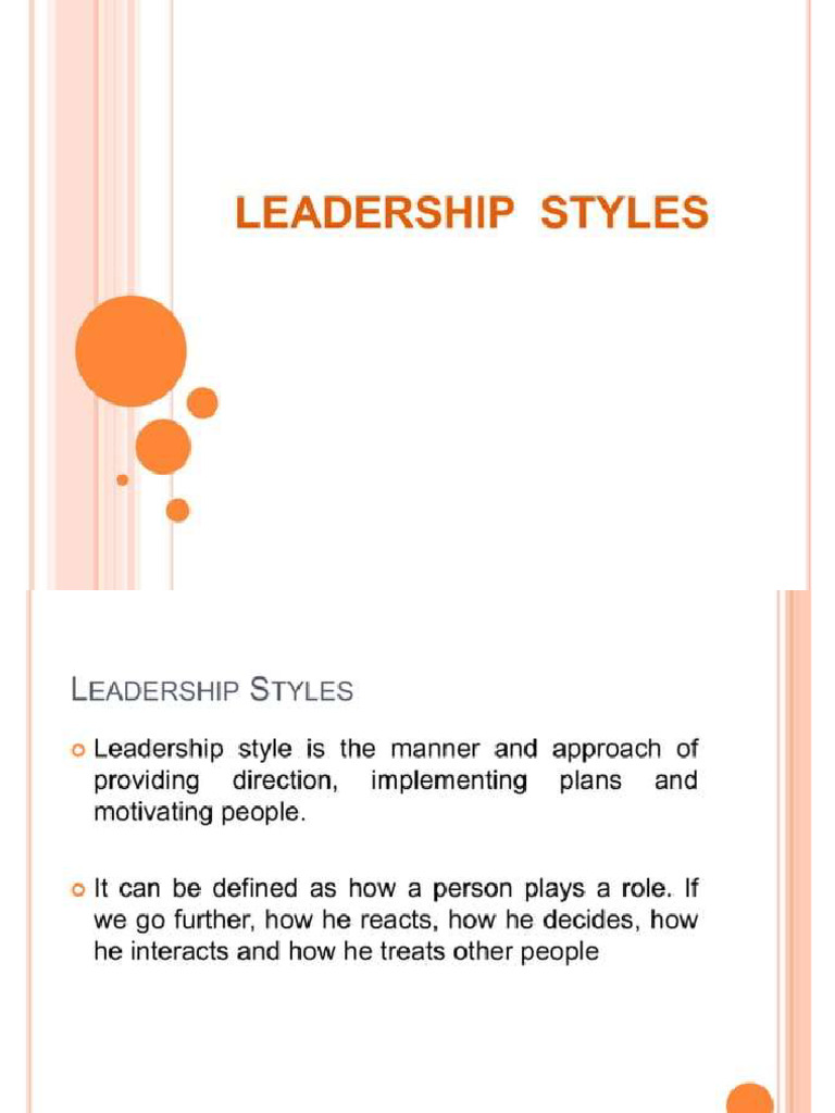 Leadership Style | PDF