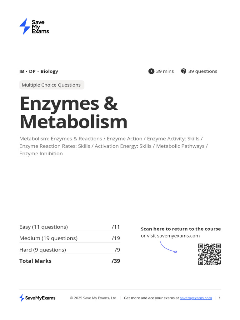 Enzymes and Metabolism BGXR9TxGvX8bDGH7 | PDF | Enzyme | Active Site