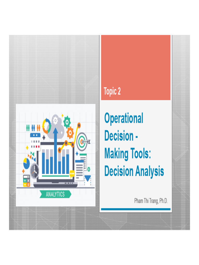 Decision Analysis Tools for Operations | PDF | Decision Making ...