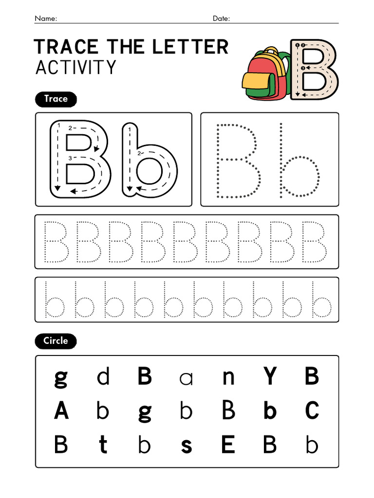 Alphabet Letter Tracing (B) | PDF